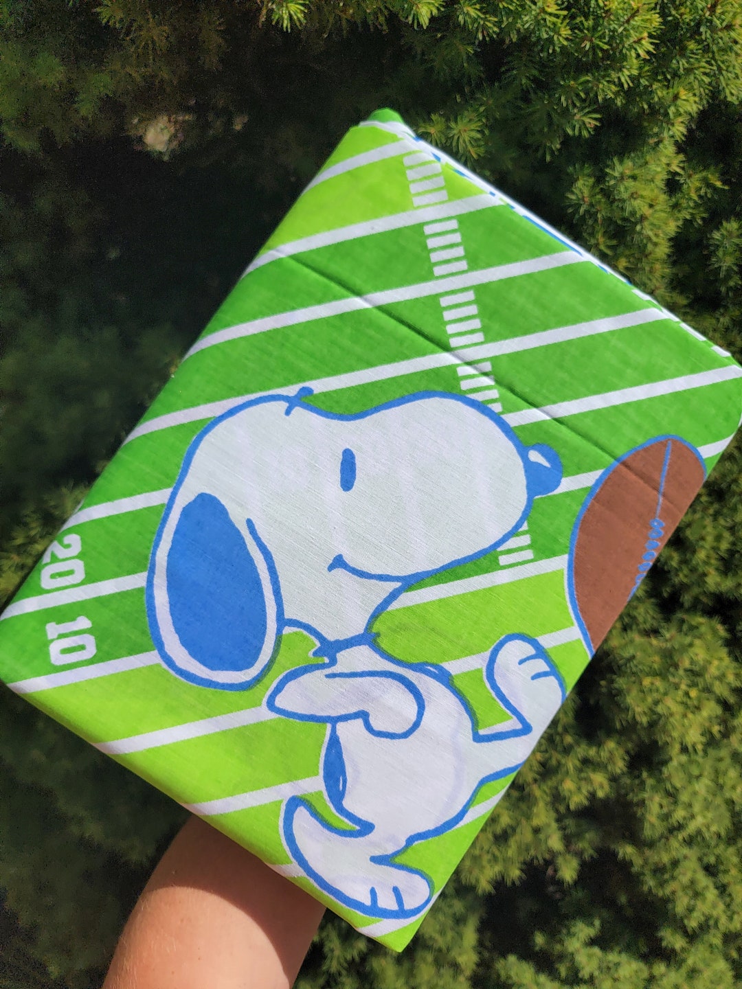 Vintage Twin Flat 70s Snoopy Football Sheet - Etsy