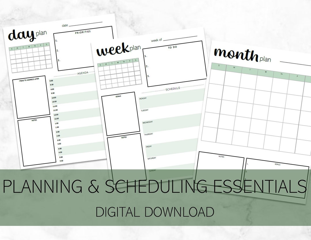 Minimalist Planning Bundle Day, Week, & Month Planners - Etsy