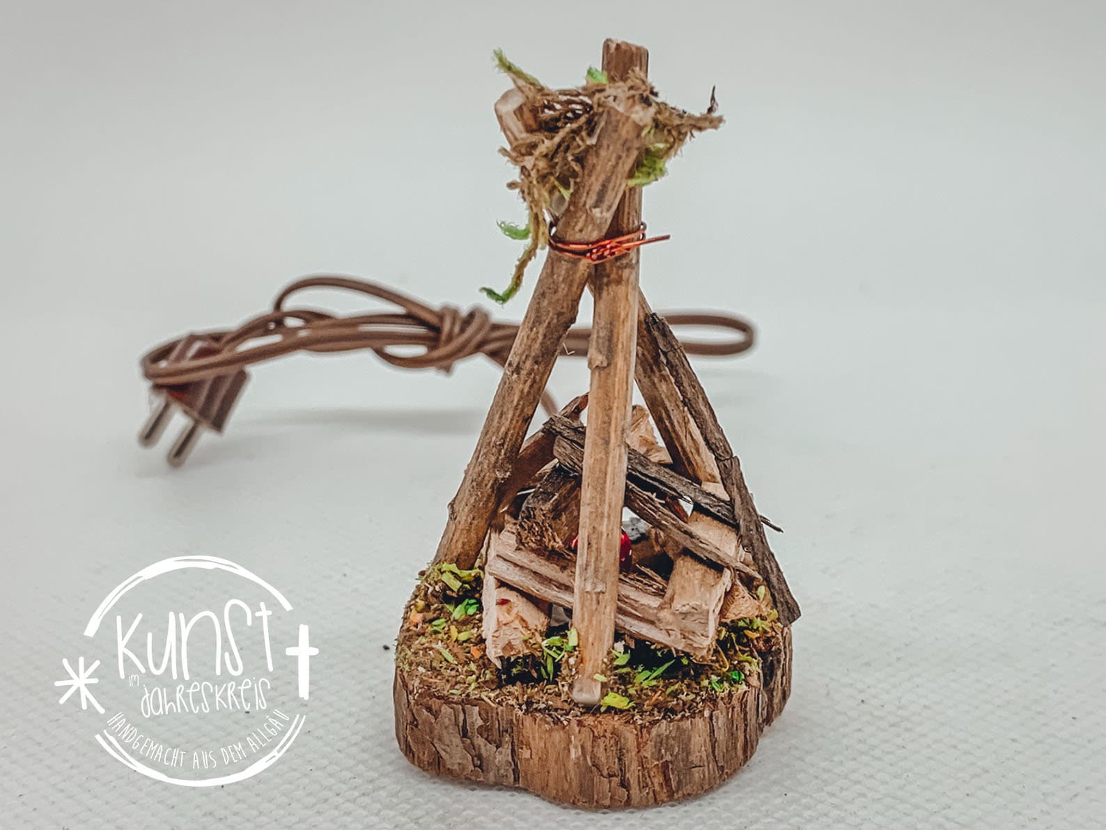 Miniature Campfire Shepherd Fire with Black Alupot *Illuminated Fairy ...