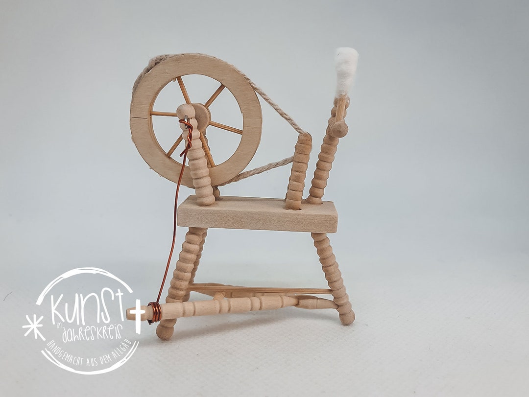 Gnomes Fairies Dolls Witches Miniature Spinning Wheel Handmade Nature ...