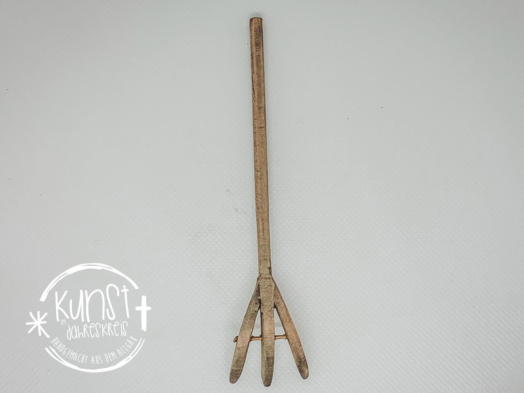Gnome Miniature Nativity Accessory Pitchfork Fork Wood Large - Etsy