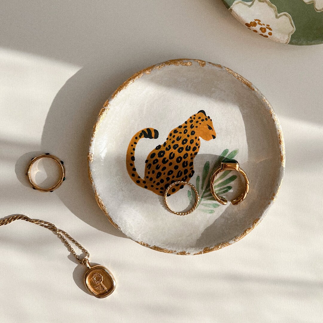 Leopard Handmade Trinket Dish Jewellery Storage, Homeware, Clay Decor ...