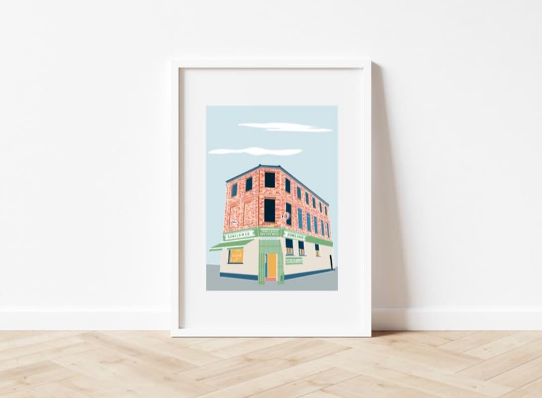 Sunflower Pub Belfast Print: Northern Ireland Illustration - Etsy