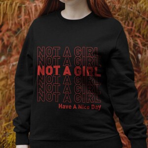 Not a Girl Non Binary Pride Sweatshirt Nonbinary Sweater - Etsy