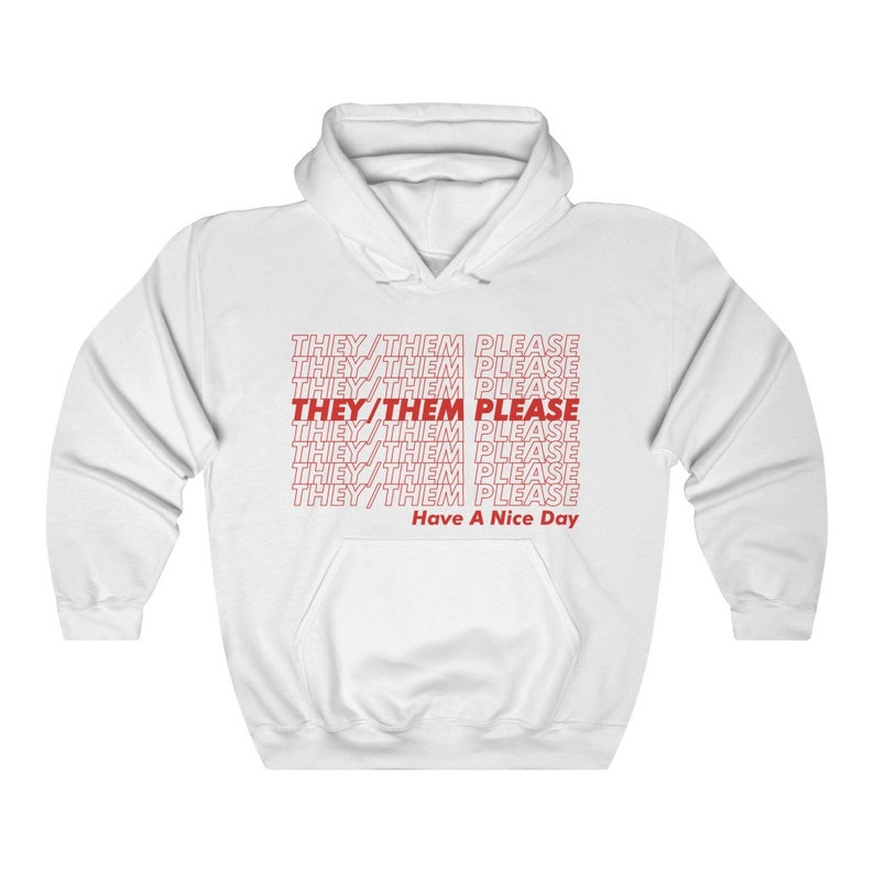 They Them Please Non Binary Pride Hoodie Nonbinary Gender Etsy