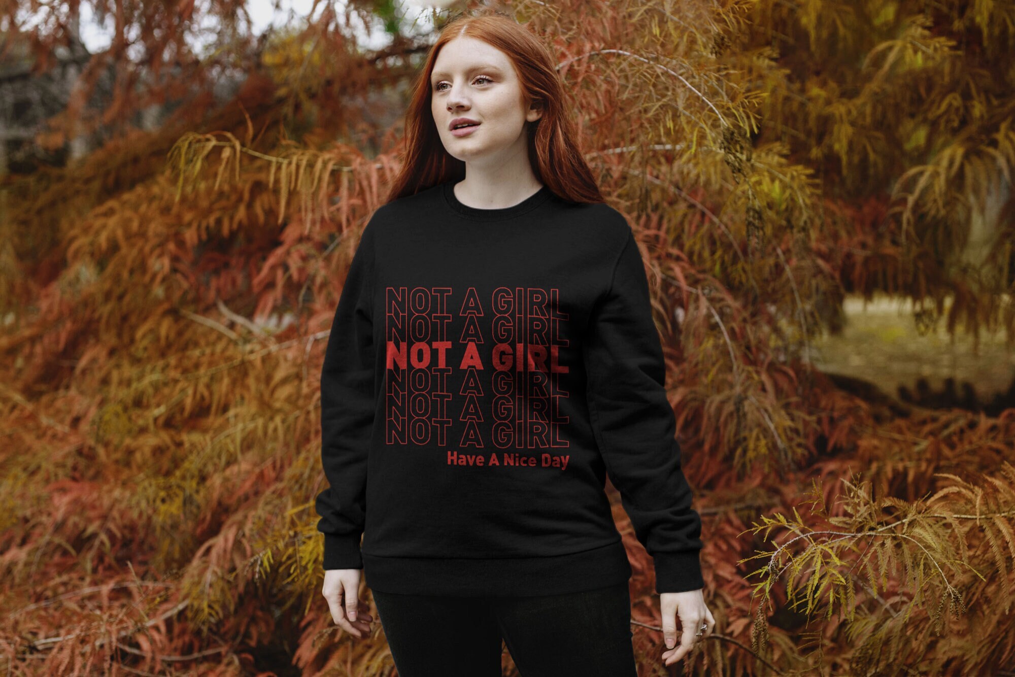 Not a Girl Non Binary Pride Sweatshirt Nonbinary Sweater - Etsy