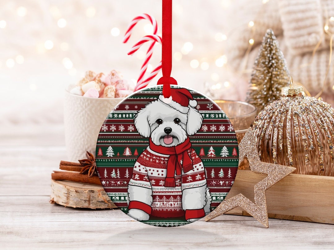 Bichon Frise Christmas Ornament Bichon Frise Dog Xmas Decor - Etsy