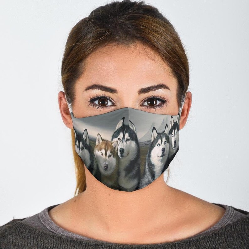 Siberian Husky Face Mask Dog Face Mask Kids / Adults / | Etsy