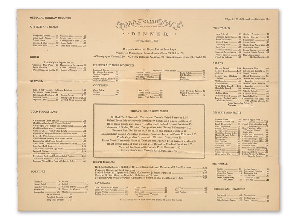 Vintage Menu, Movie Location, Souvenir Menu, Restaurant Ephemera ...