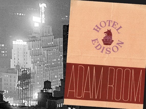 Vintage Menu Hotel Edison Souvenir Menu Restaurant | Etsy