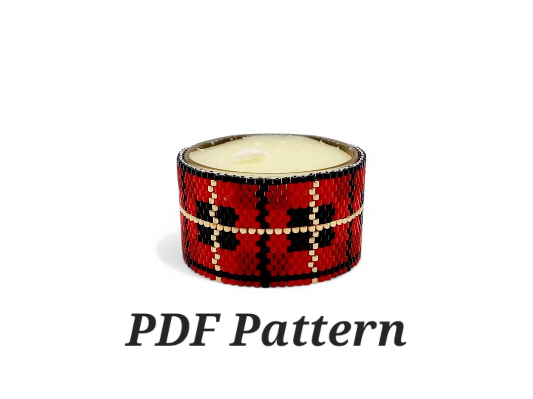 Peyote Tealight Wrap Pattern, Beaded Tealight Pattern, Pdf Bead Pattern ...