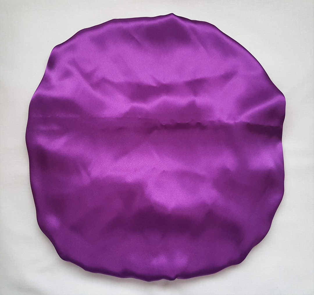 Purple Charmeuse Satin Hair Bonnet - Etsy