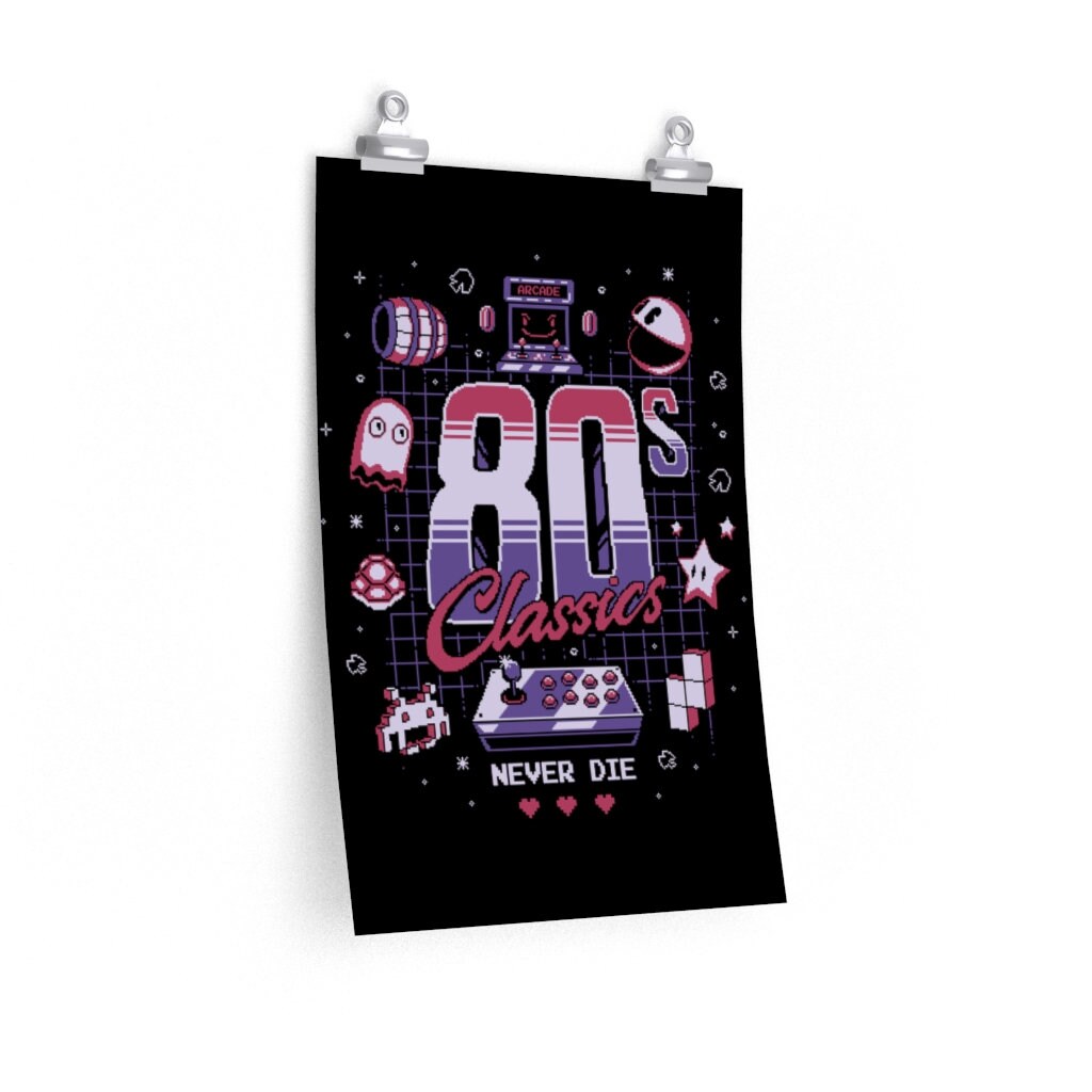 Arcade Gaming Retro 80s Gamer Vertical Posters | Etsy