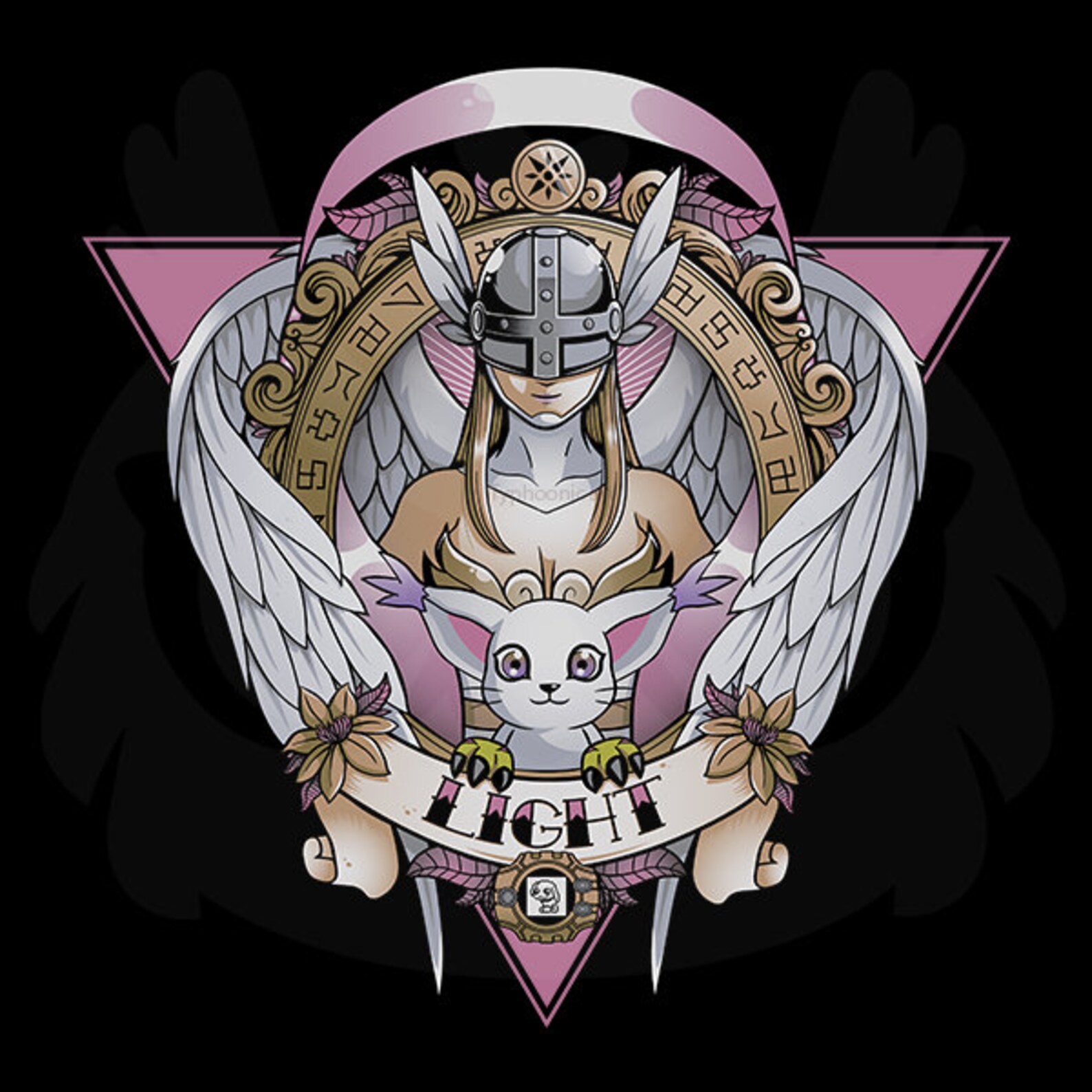 Angewomon Digimon of Light Angel Wings Cat Gatomon T-shirt - Etsy