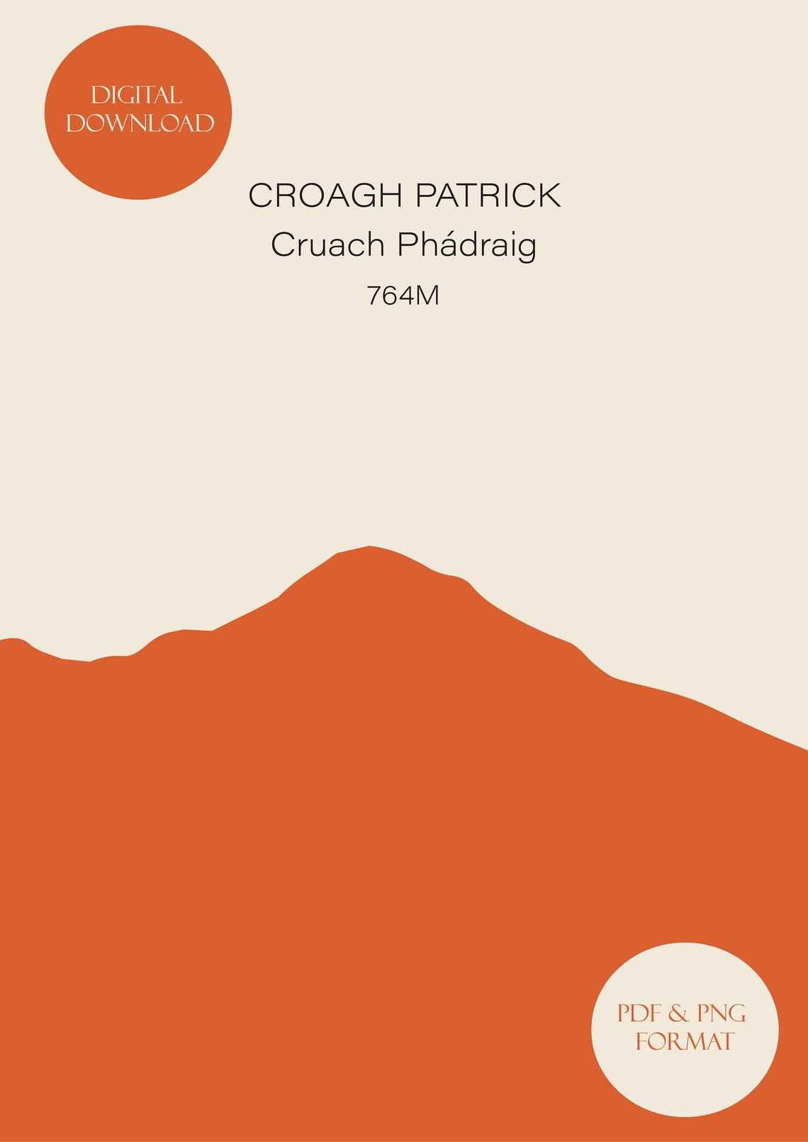 Croagh Patrick Mountain Poster, Ireland Print, Irish Pilgrimage ...