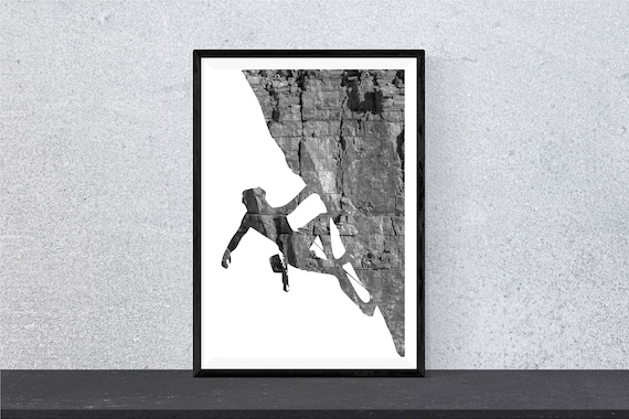 Rock Climbing Poster Mountain Climbing Mountain Climber - Etsy