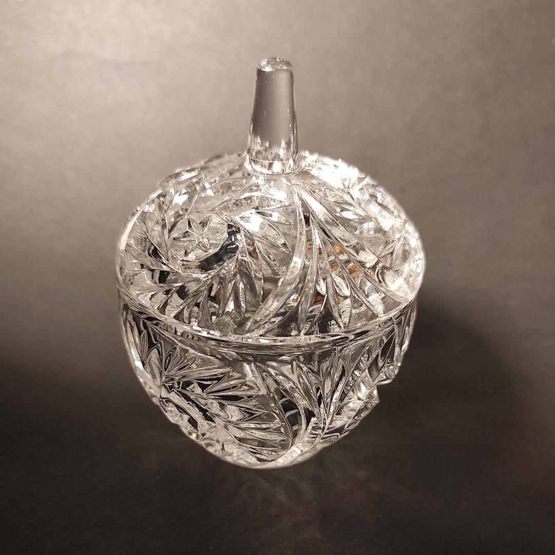 Vintage Lead Crystal Small Trinket Box - Lead Crystal Jewelry Small ...