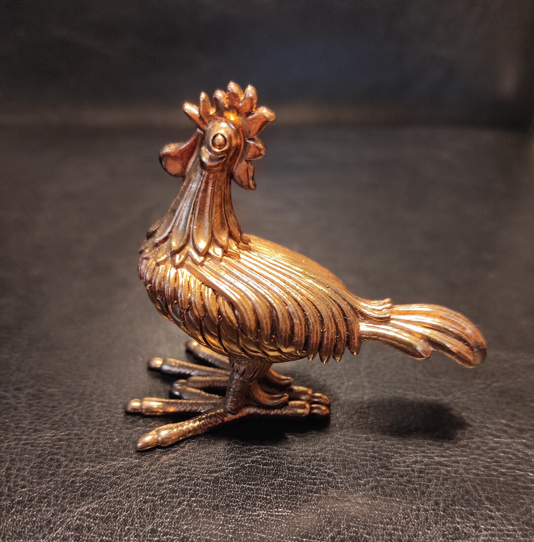 Vintage Pill Box in the Shape of a Rooster. Оld Gold-colored - Etsy