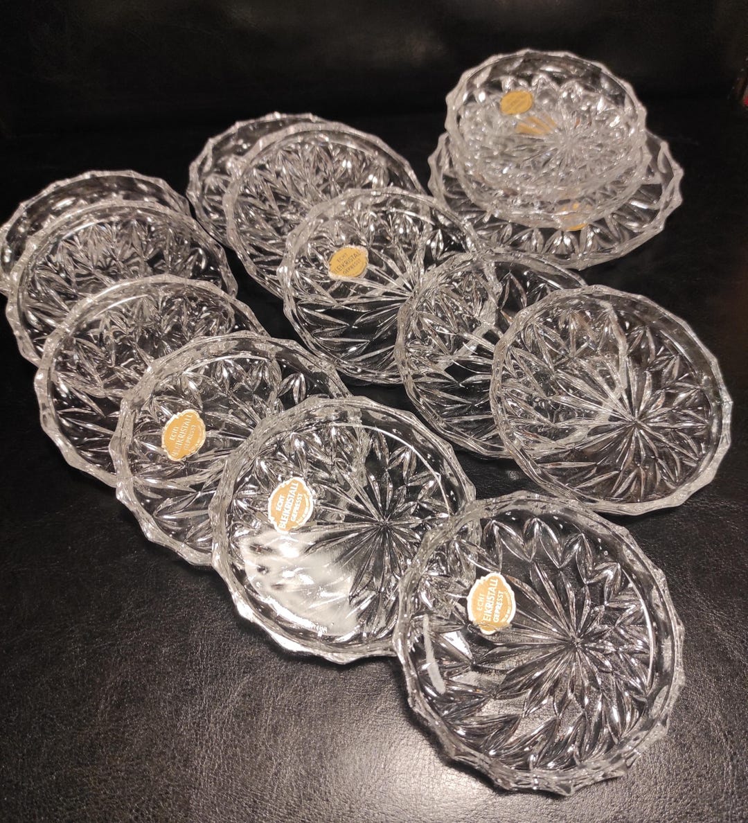 Set of 14 Vintage German Lead Crystal Coasters/mid Century Lead Crystal ...