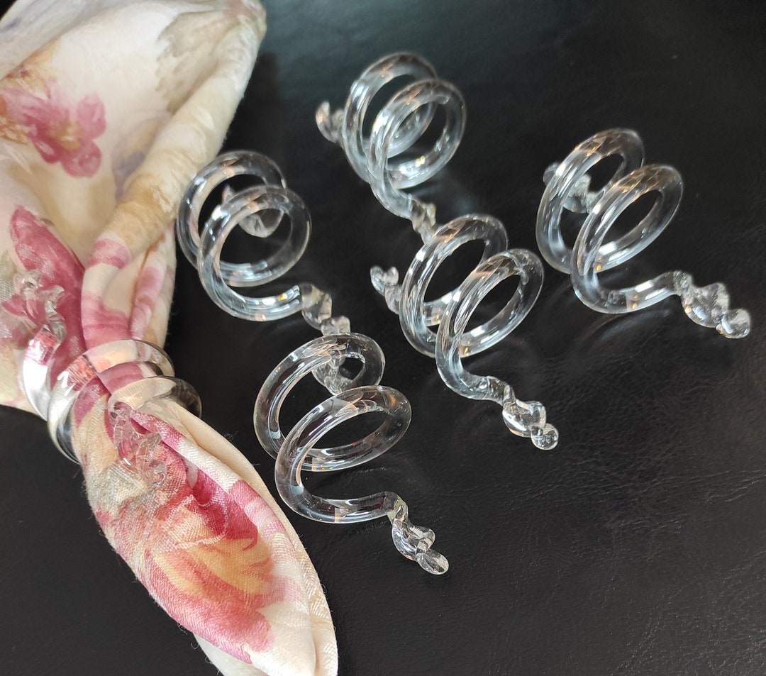 Set of 6 Vintage Glass Napkin Rings German Glass Vintage Napkin Rings ...