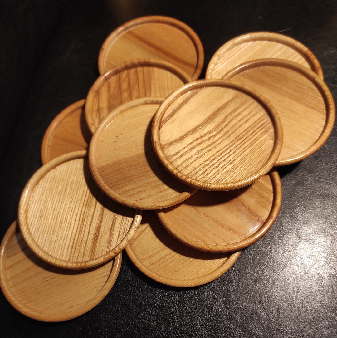 Set of 12 Wood Coasters Vintage Wood Coasters for Table Settings and ...