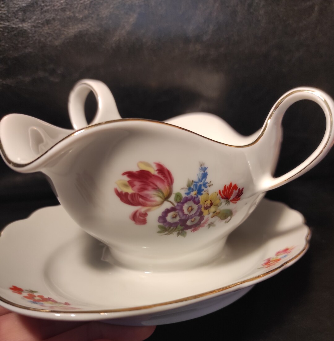 Large Vintage German White Porcelain Gravy Boat/middle of the Last ...
