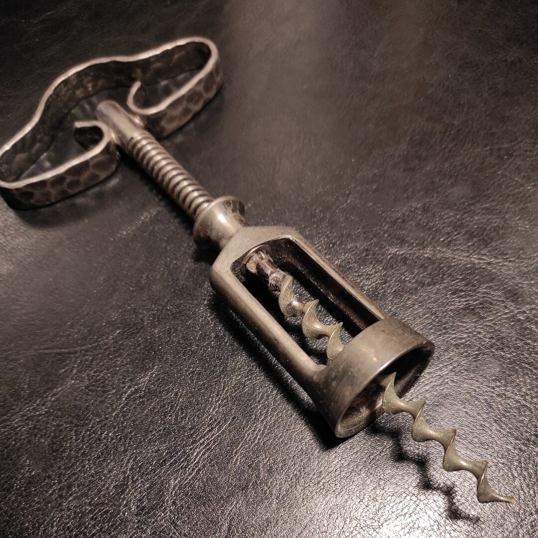 Antique Iron Forged German Corkscrew of Interesting Mid-century Design ...