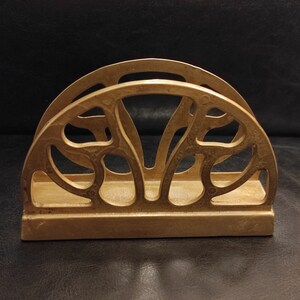 Vintage Brass Napkin Holder Solid Cast Brass Napkin Holder Vintage ...