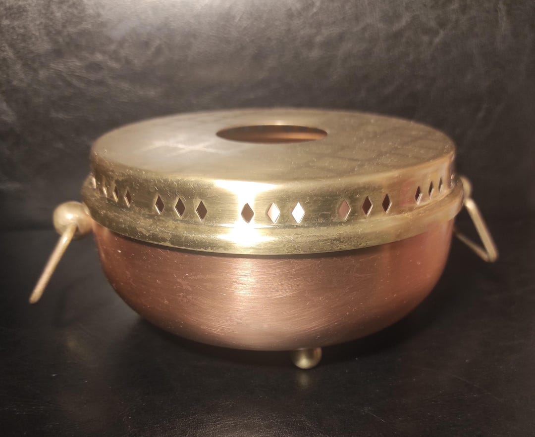 Vintage Brass and Copper Tea Warmer/serving Brass Teapot Warmer, Coffee ...