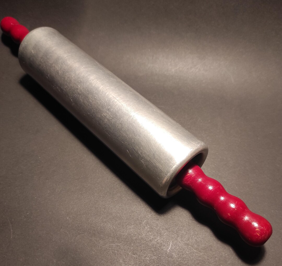 Vintage Aluminum Rolling Pin With Wooden Handles for Collection ...