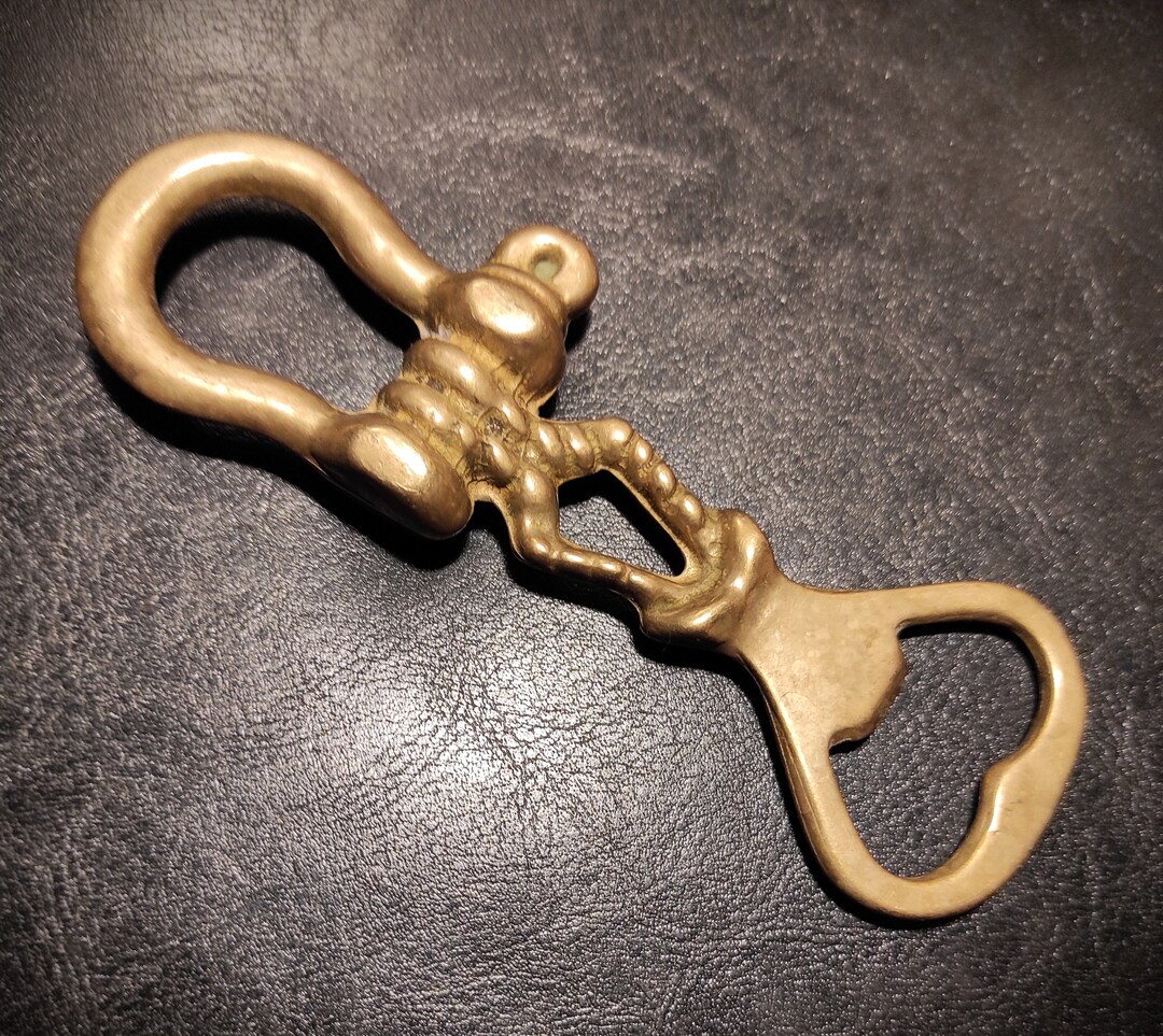 Vintage Solid Brass Bottle Opener - Shackle Shaped Bottle Opener for ...