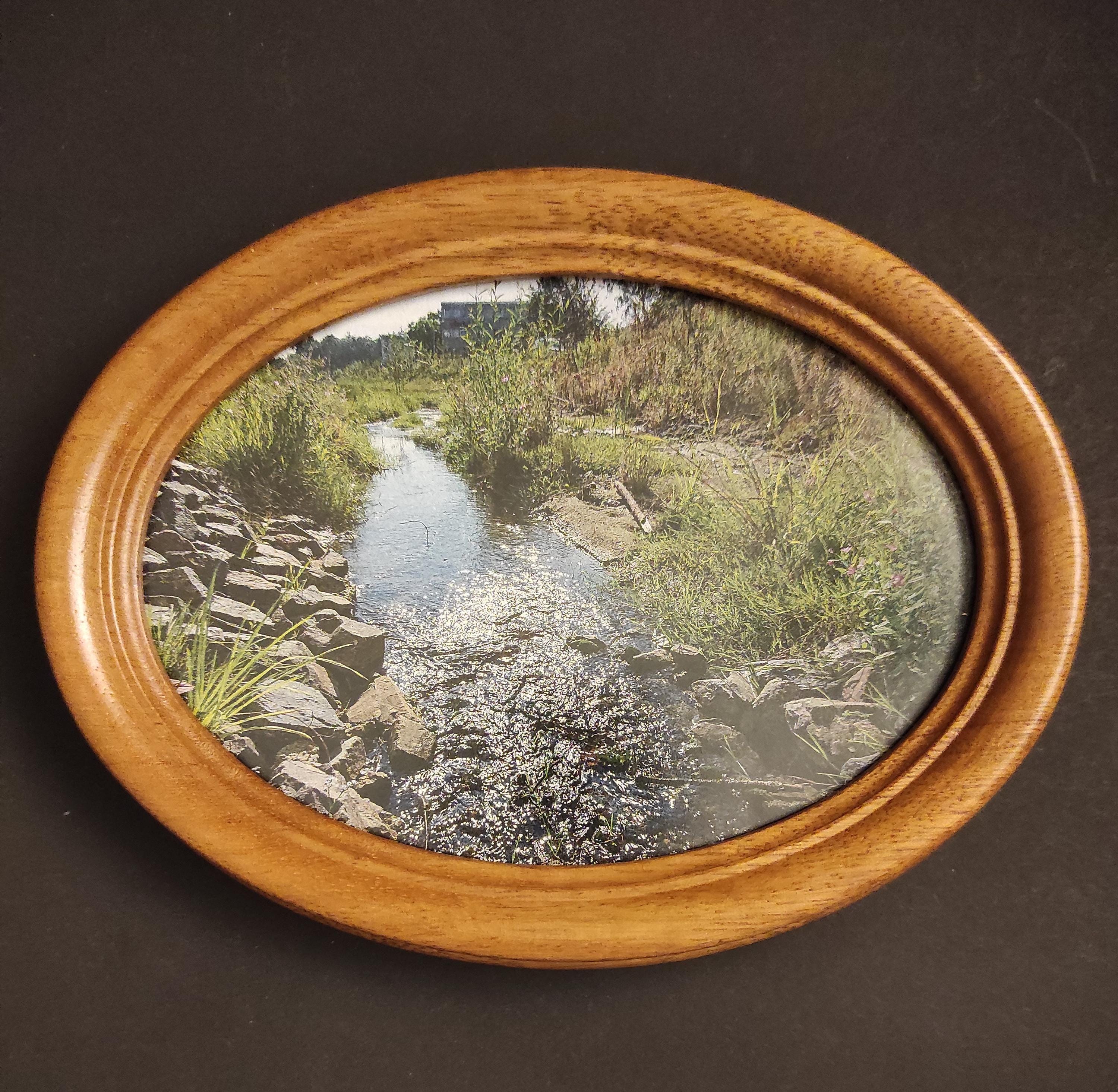Vintage Oval Wooden Photo Frame With Anti-glare Glass/old Oval Frame 6 ...