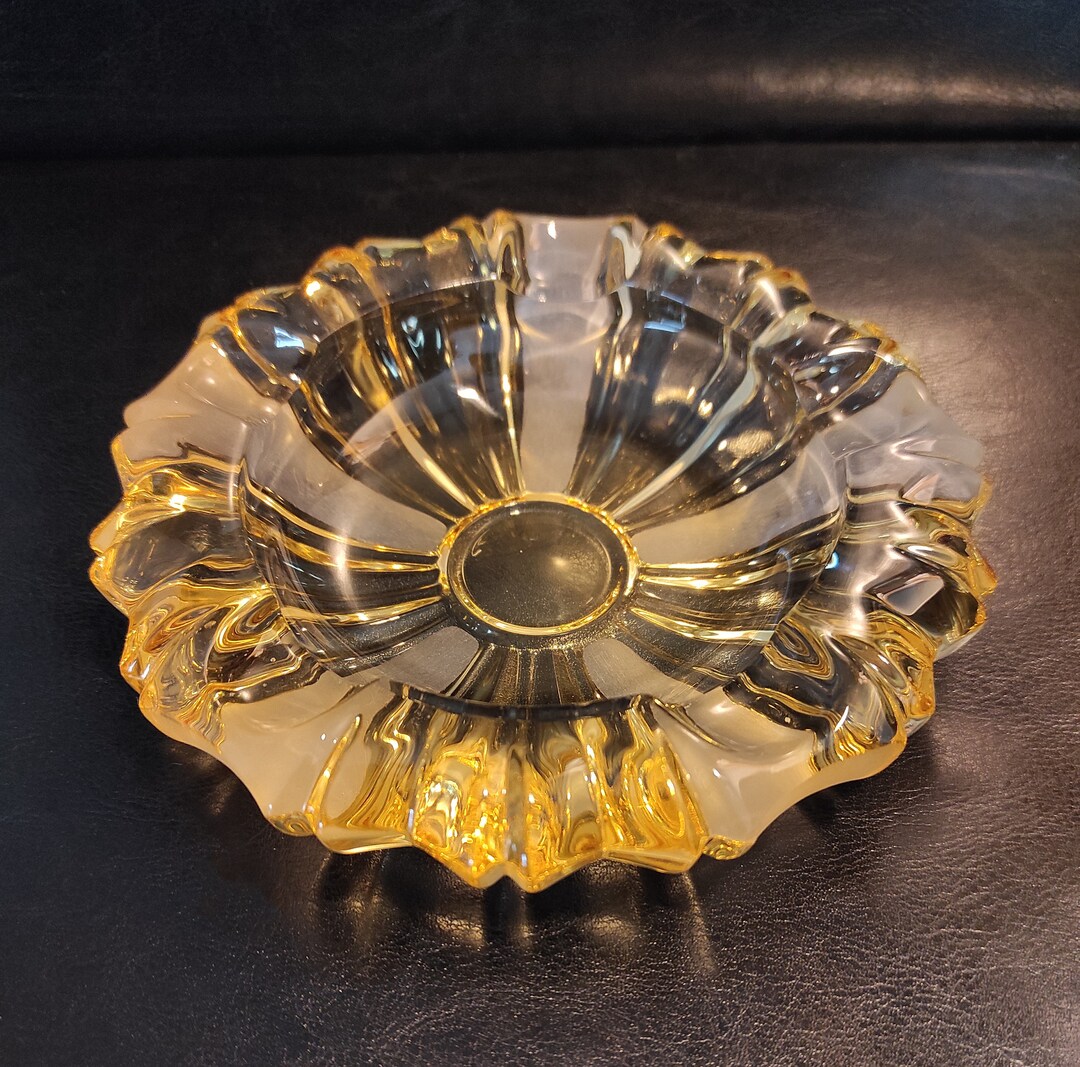 Vintage Heavy (690 Grams) Ashtray or Trinket Bowl Made of Lead Crystal ...