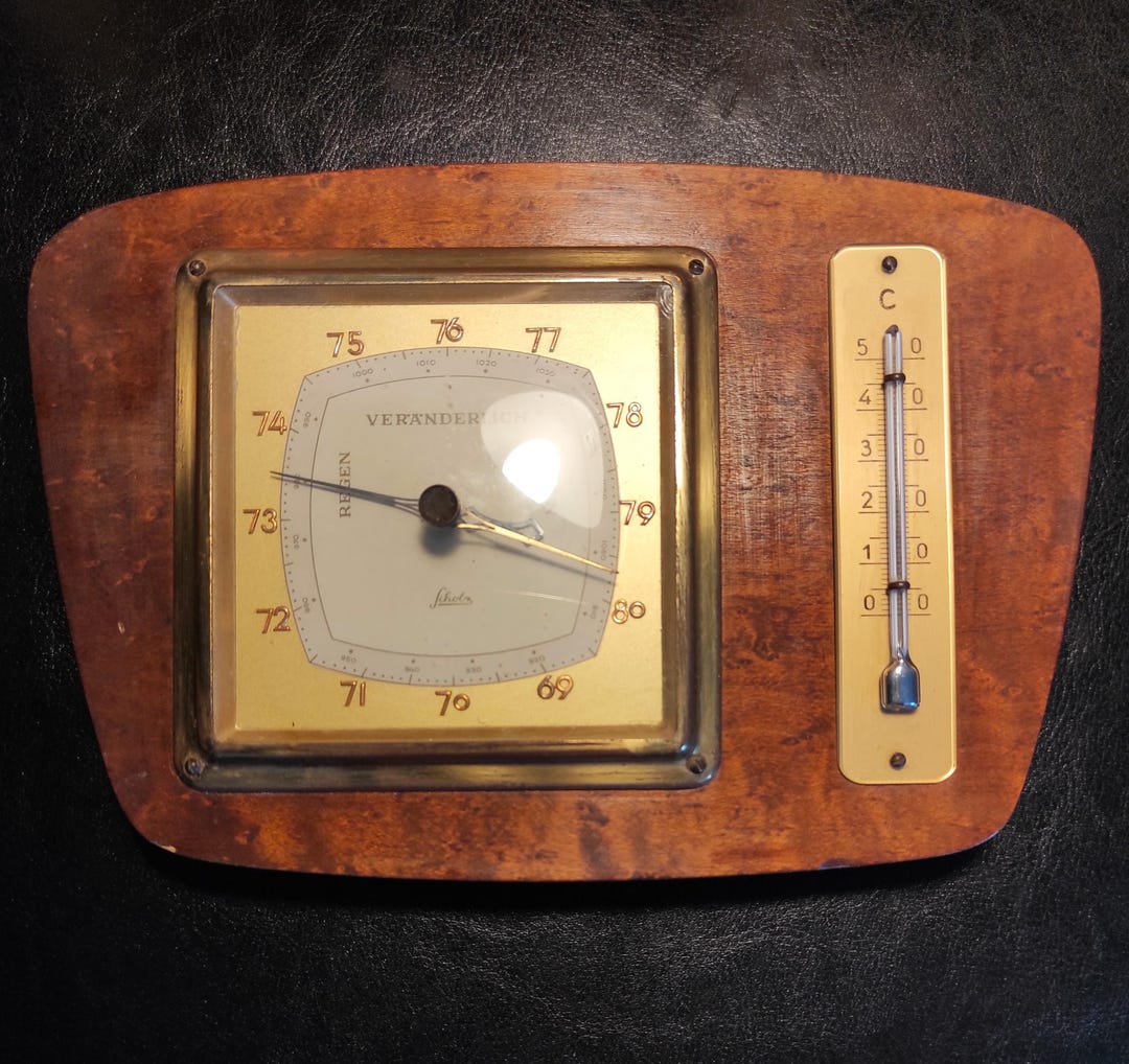 Vintage Indoor Weather Station - Barometer and Thermometer - Old German ...