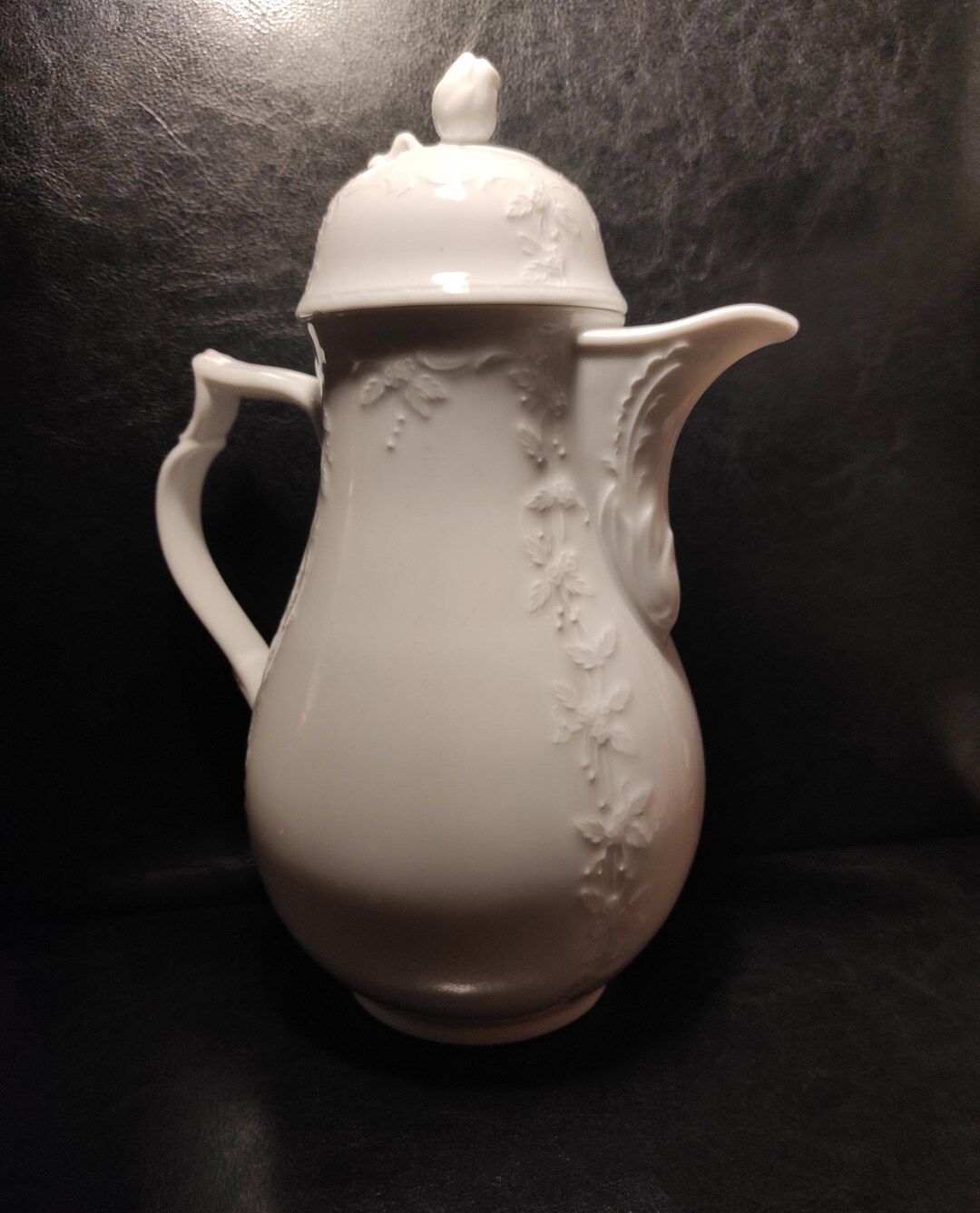 Vintage Large Porcelain Coffee Pot White Antique Porcelain Teapot Made ...
