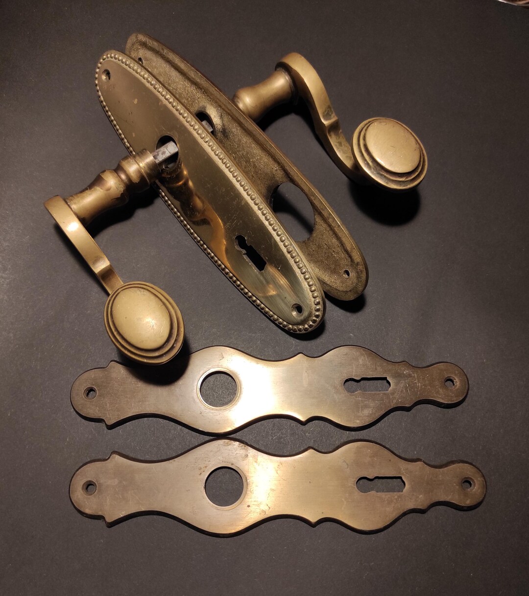 Vintage Solid Brass Door Handles Old Brass Door Handles for Front Door ...