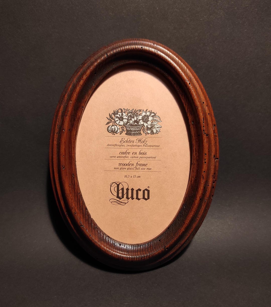 Vintage Oval Wooden Brown Photo Frame With Anti-glare Glass/wall ...