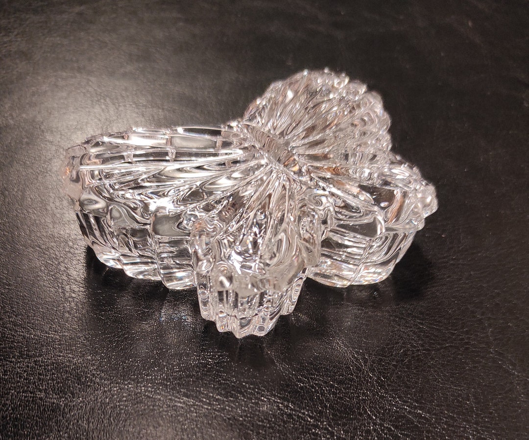 Small Vintage Crystal Box Butterfly Design Crystal Jewelry Box Small ...