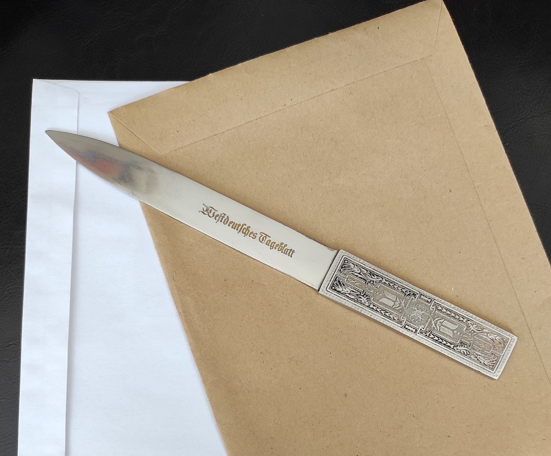 Vintage Silver Plated Steel Letter Opener/german Mid Century Envelope ...