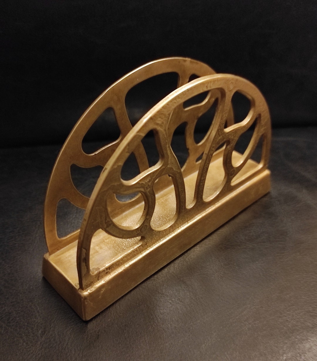 Vintage Brass Napkin Holder Solid Cast Brass Napkin Holder Vintage ...
