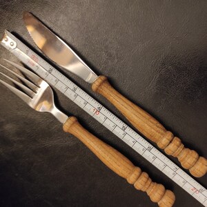 Vintage Rustic Cutlery Set 12 Pieces Steel Cutlery With Wooden Handles ...