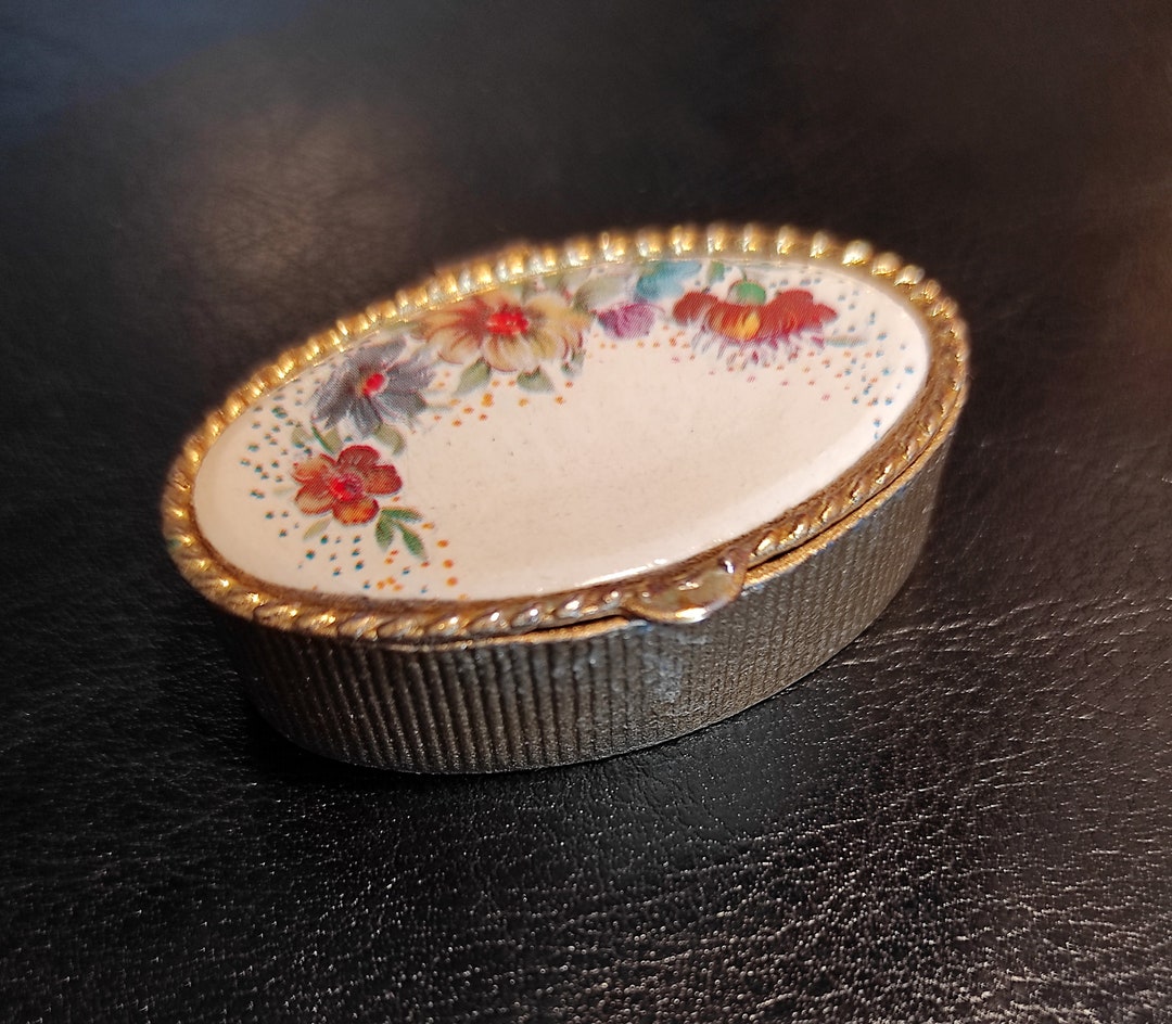 Vintage Small Metal Pill Box From the Middle of the Last Century. an ...