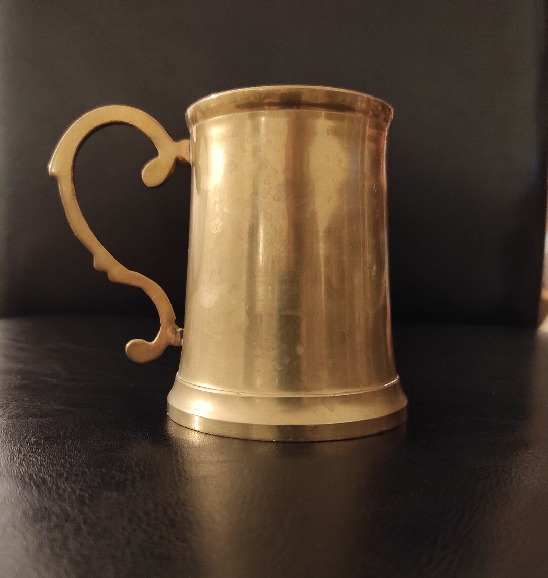 Vintage Small Brass Mug Old Brass Cup 60's German Brass Beer Small Mug ...
