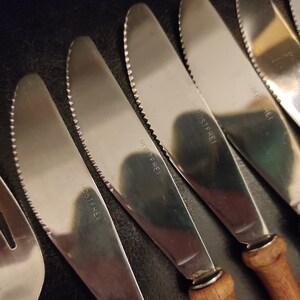 Vintage Rustic Cutlery Set 12 Pieces Steel Cutlery With Wooden Handles ...