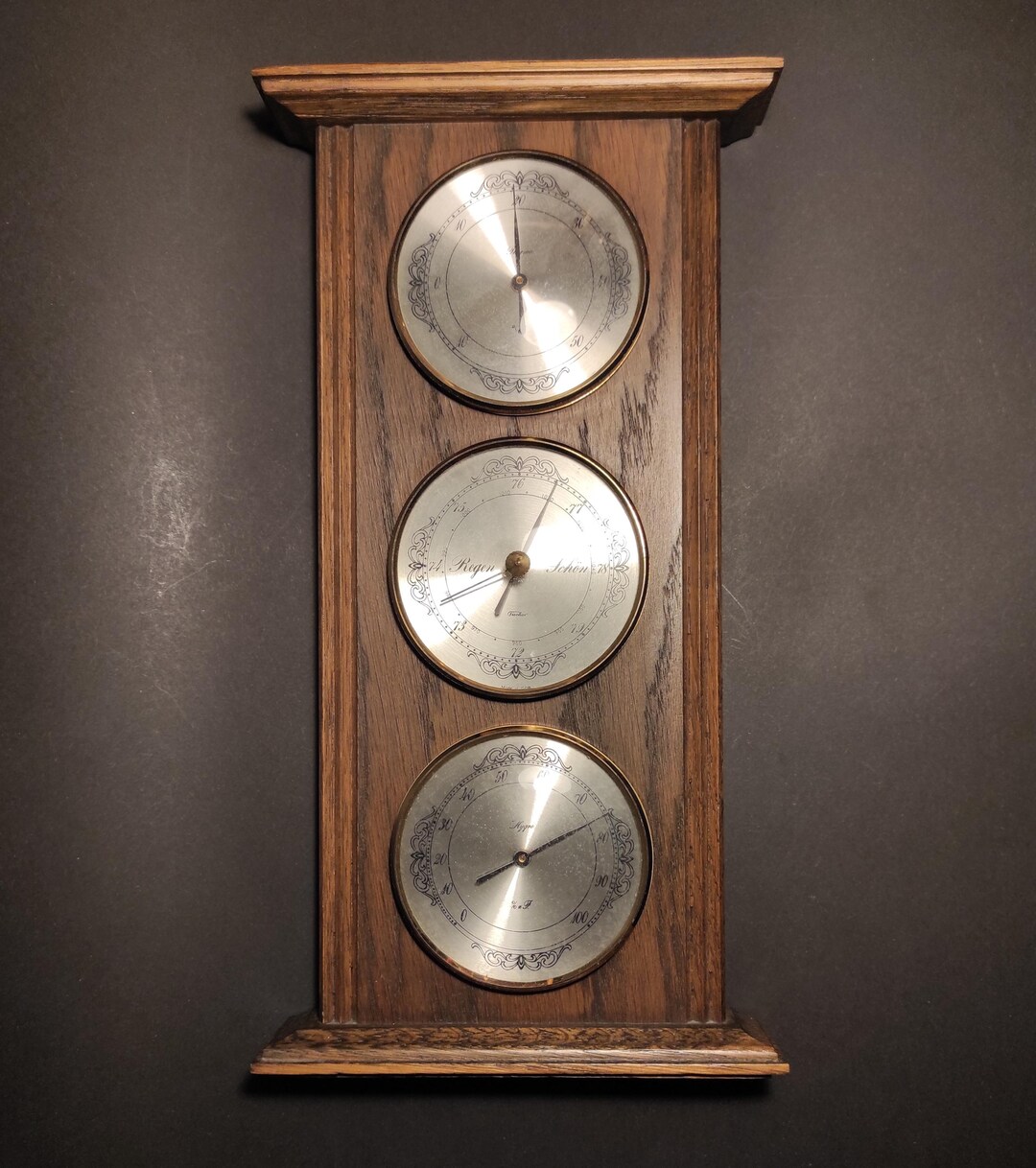 Vintage Indoor Weather Station - Barometer and Thermometer - Old German ...