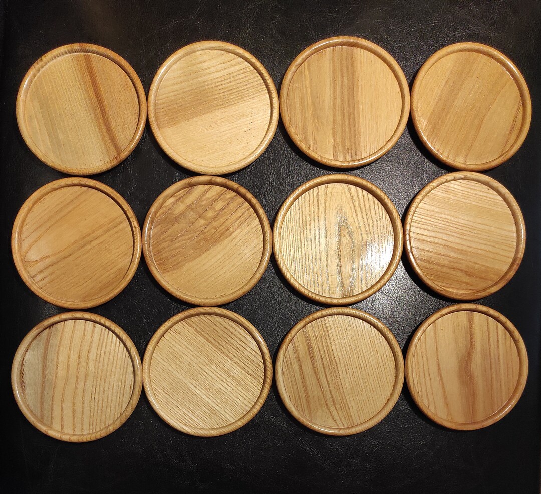 Set of 12 Wood Coasters - Vintage Wood Coasters for Table Settings and ...