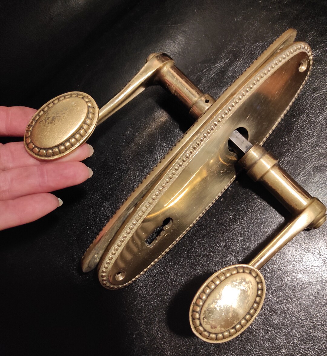 Vintage Brass Door Handles Set Door Handles and Keyhole - Etsy