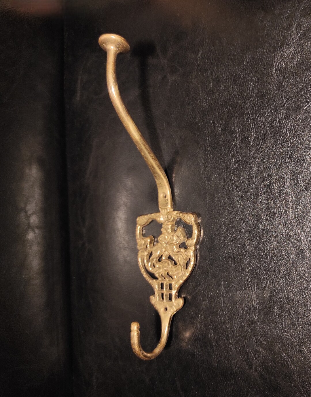 Vintage Large Brass Clothes Hook - Clothes Brass Hanger for Hallway ...