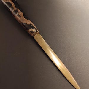 Vintage Brass Marble Handle Letter Opener Antique Envelope Opener for ...