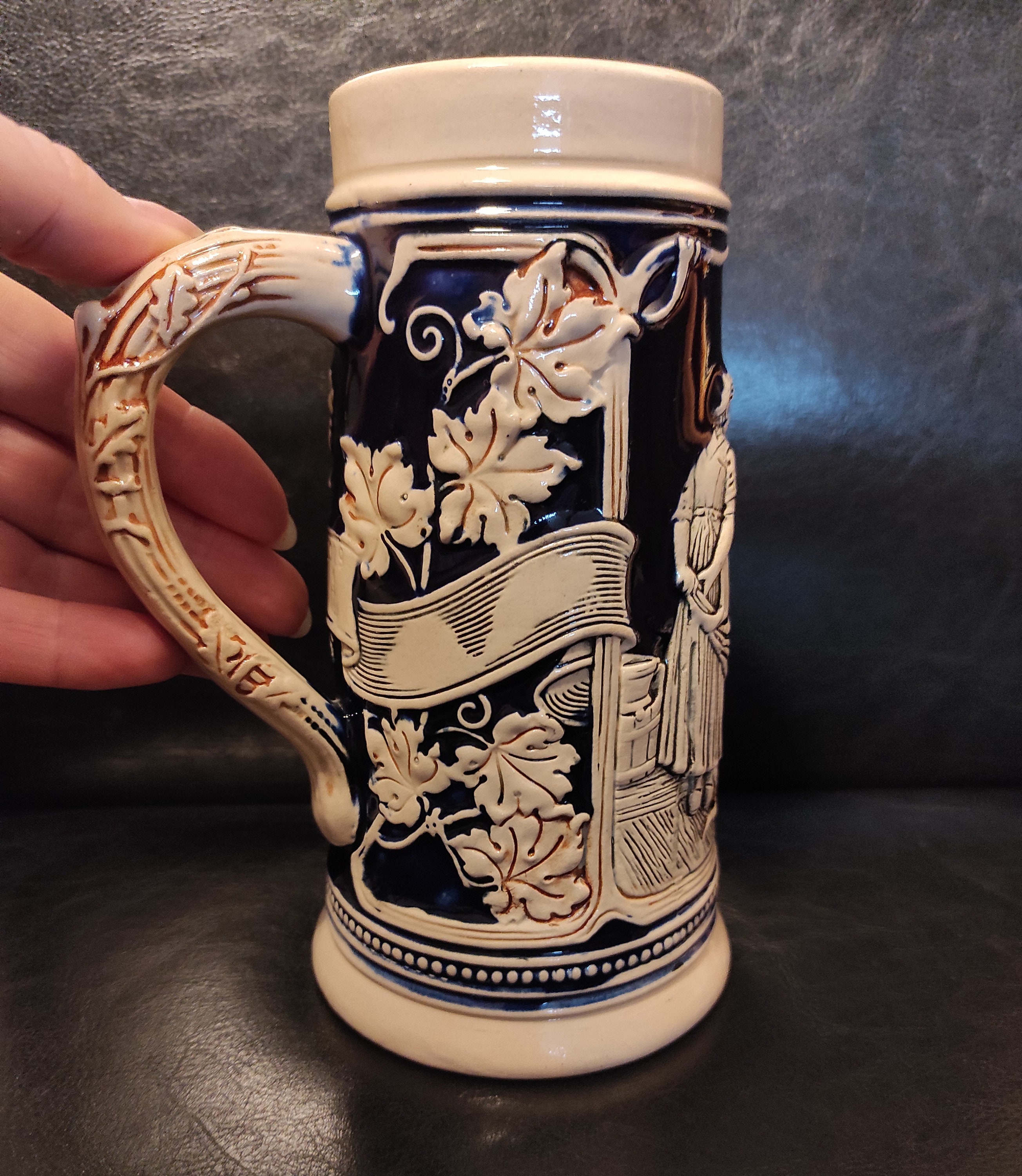 Vintage German Ceramic Large Beer Mug - Old Beer Mug for Collection ...